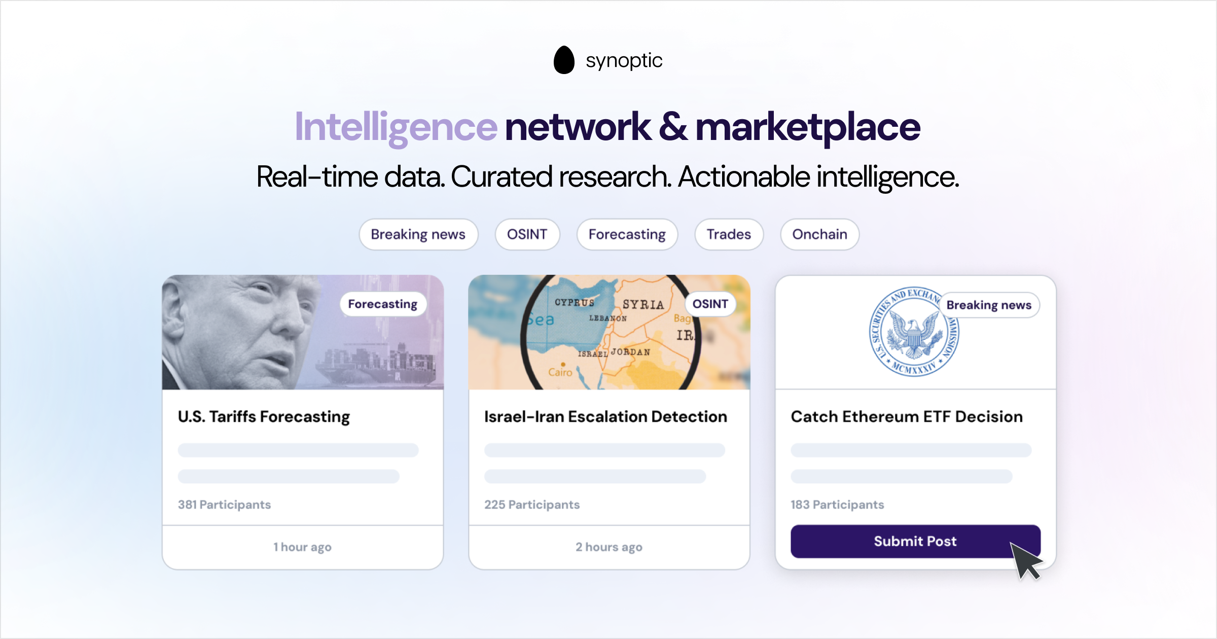 Synoptic: Intelligence network & marketplace